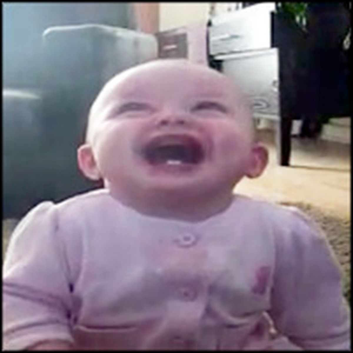 Darling Baby Laughs Uncontrollably at the Cutest Thing, Aww!