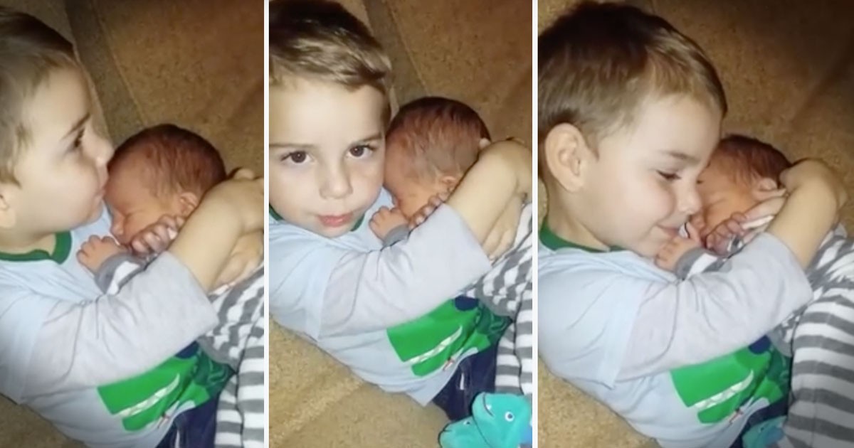 Apparently, This Sweet Little Boy LOVES His Baby Brother. And When You ...
