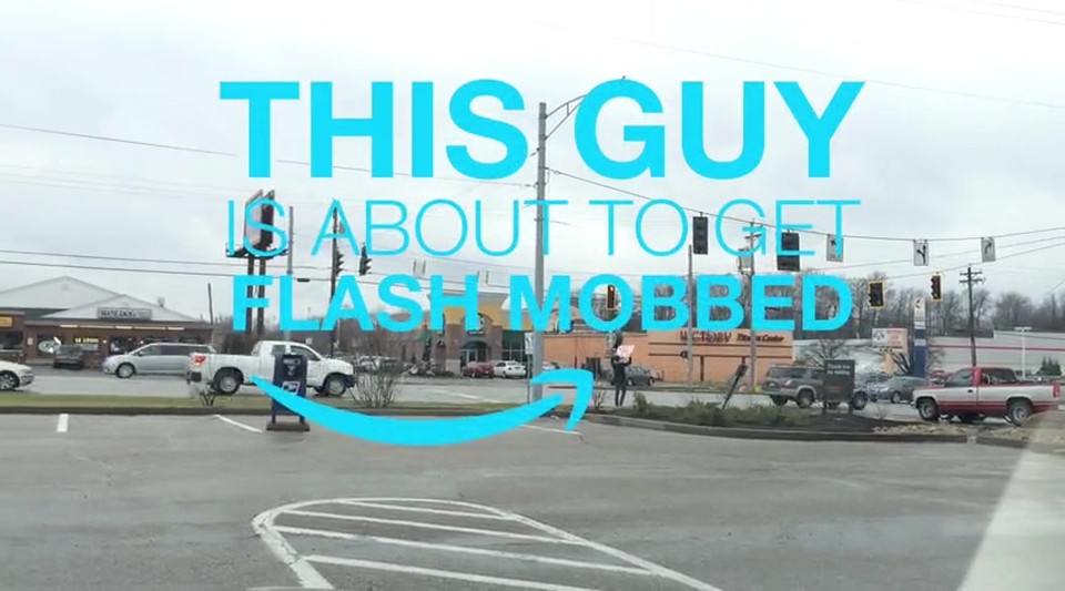 Strangers Surprise a Dancing Sign Guy with A Flash Mob. . .and Money ...