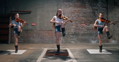 1 Girl Performs Tap Dancing Fiddle Routine To 'Cotton Eyed Joe'