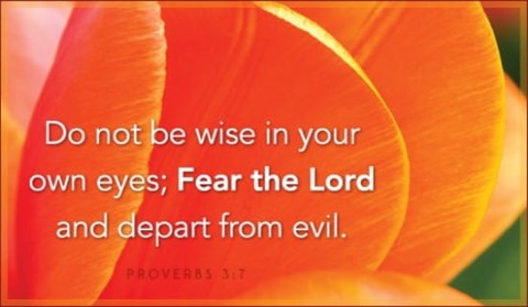 Proverbs 3:7 - Do not be wise in your own eyes; fear the LORD and ...