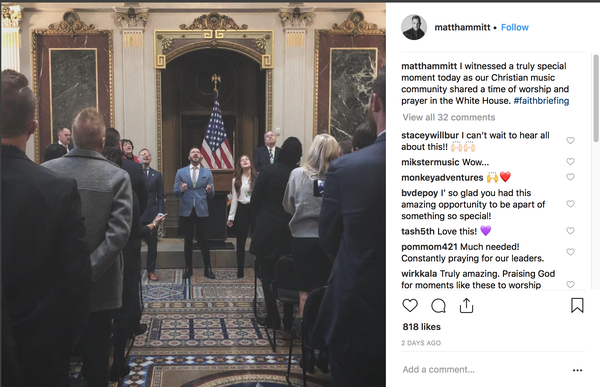 Christian Artists and Worship Leaders Praise Jesus at the White House ...